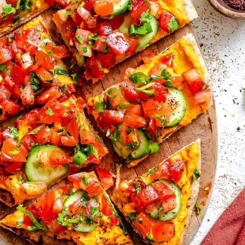 Mediterranean Naan Pizza - A Cedar Spoon
