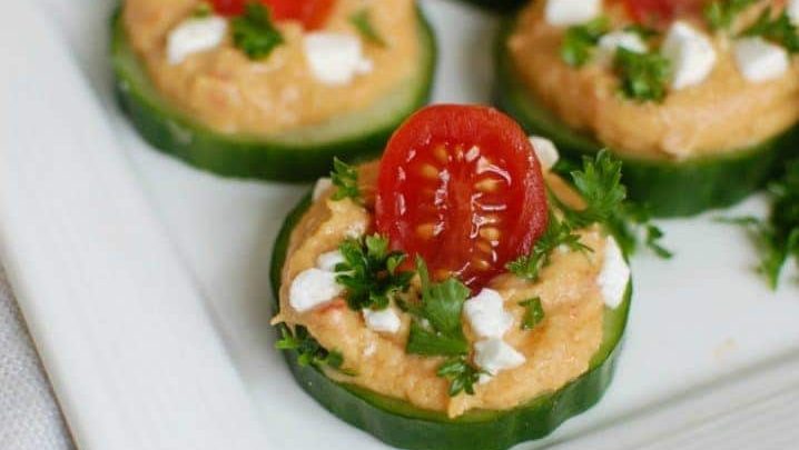 Cucumber Hummus Bites - A Cedar Spoon