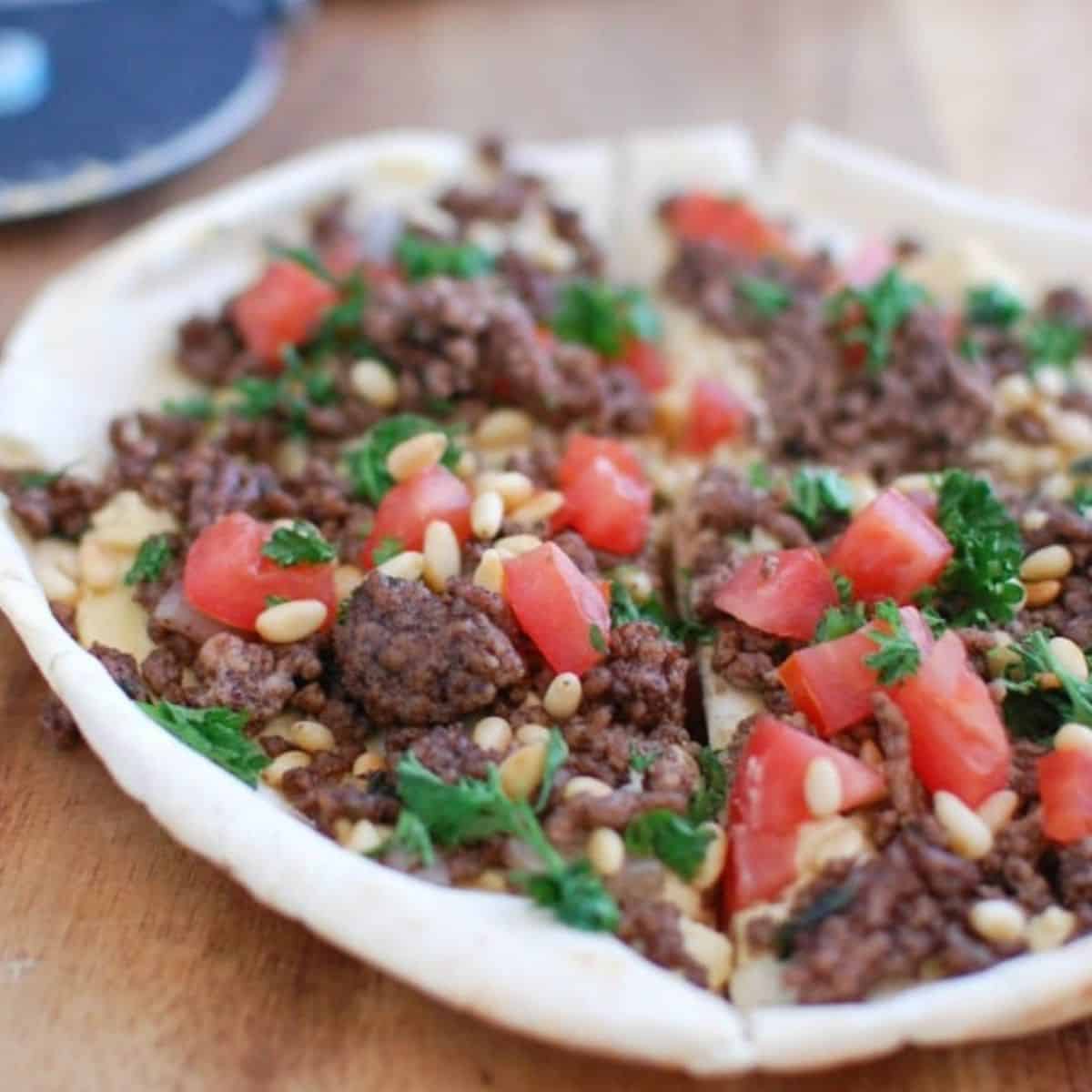 Spiced Beef and Hummus Pita Pizza Recipe - A Cedar Spoon