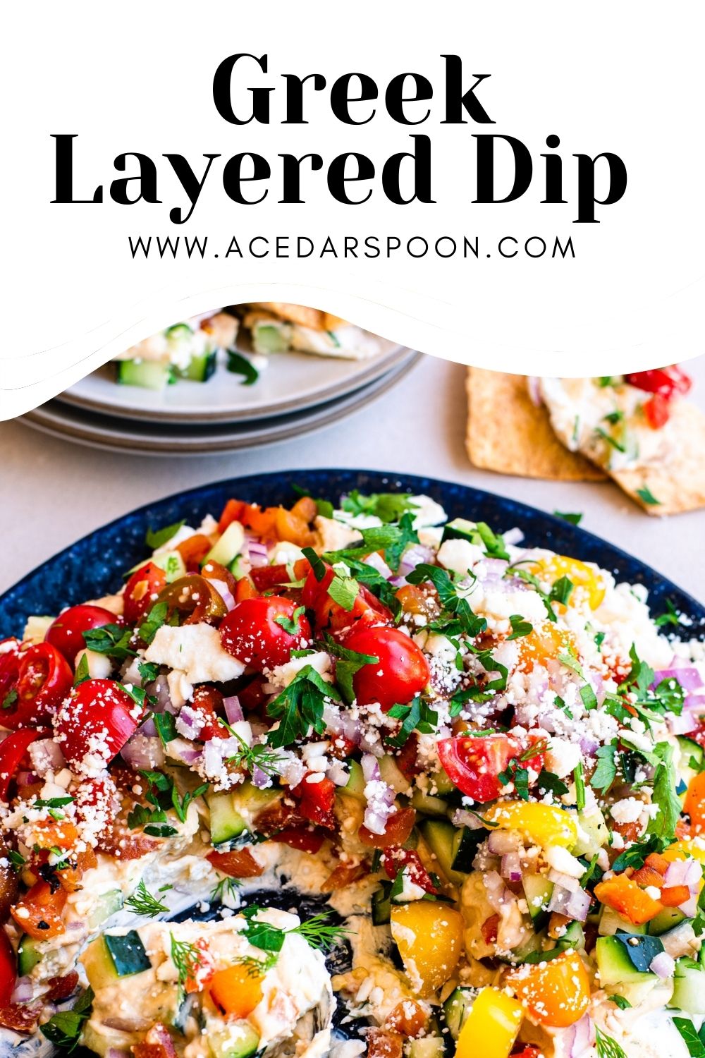 Layered Greek Dip - A Cedar Spoon