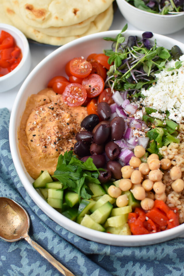 Easy Mediterranean Hummus Bowl - A Cedar Spoon