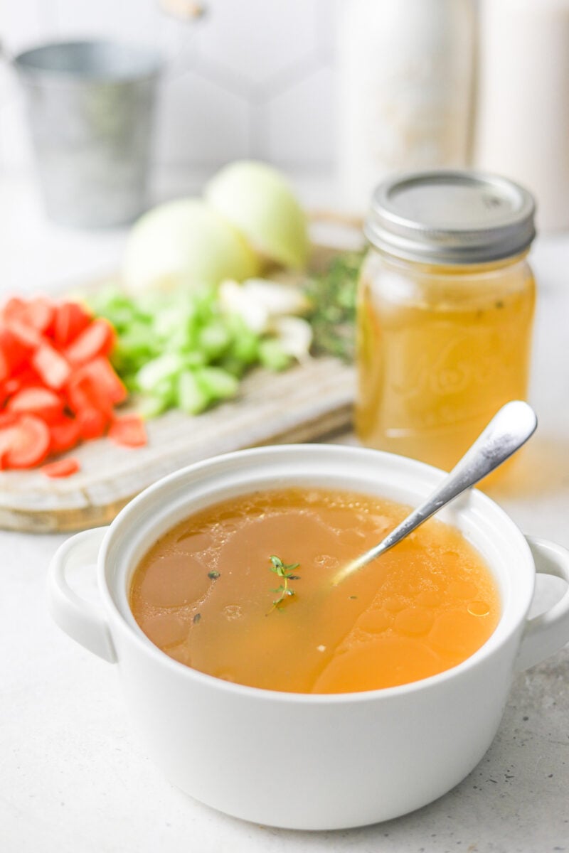 Homemade Chicken Broth - A Cedar Spoon