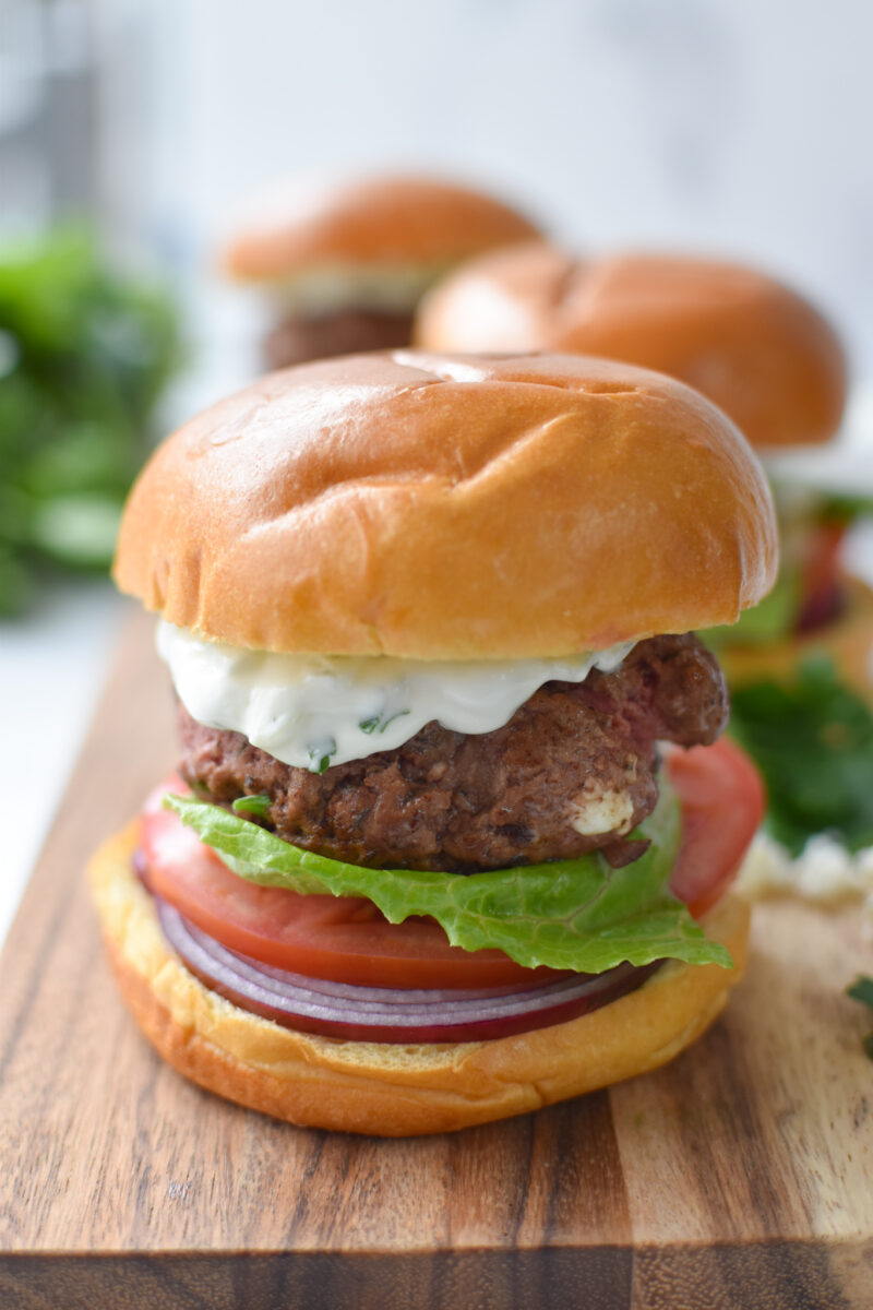 Feta Burger with Tzatziki - A Cedar Spoon