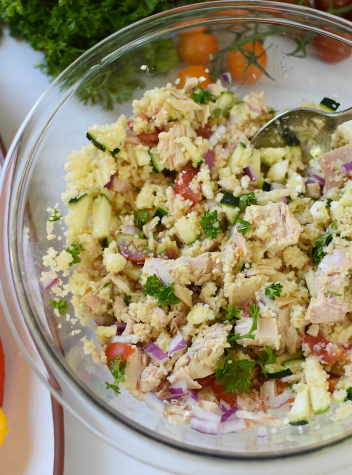 Mediterranean Tuna Couscous Stuffed Peppers - A Cedar Spoon
