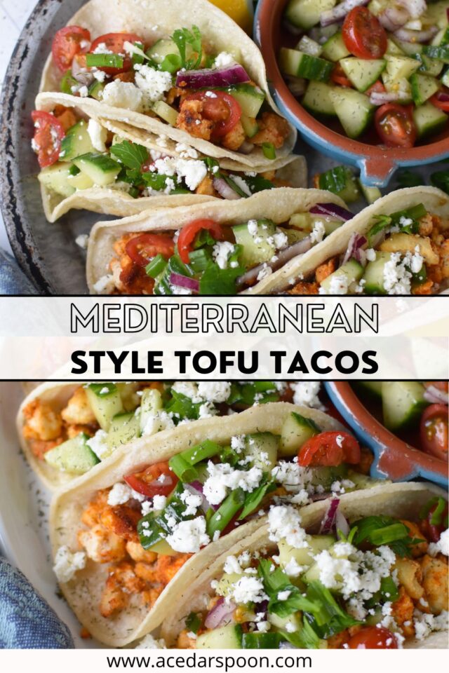 Mediterranean Style Tofu Tacos - A Cedar Spoon