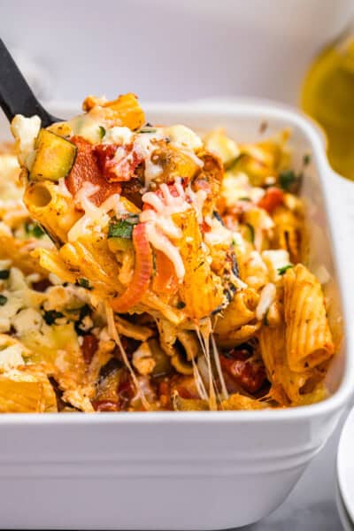 Mediterranean Roasted Vegetable Pasta Bake - A Cedar Spoon