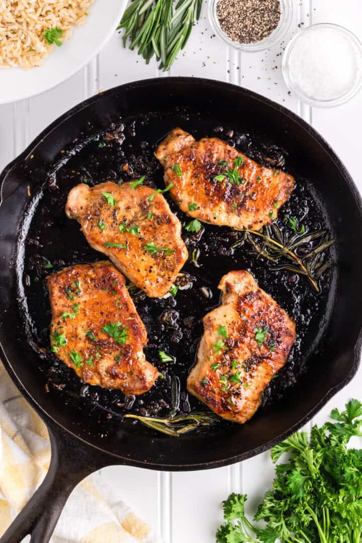 Pan Seared Pork Chops - A Cedar Spoon