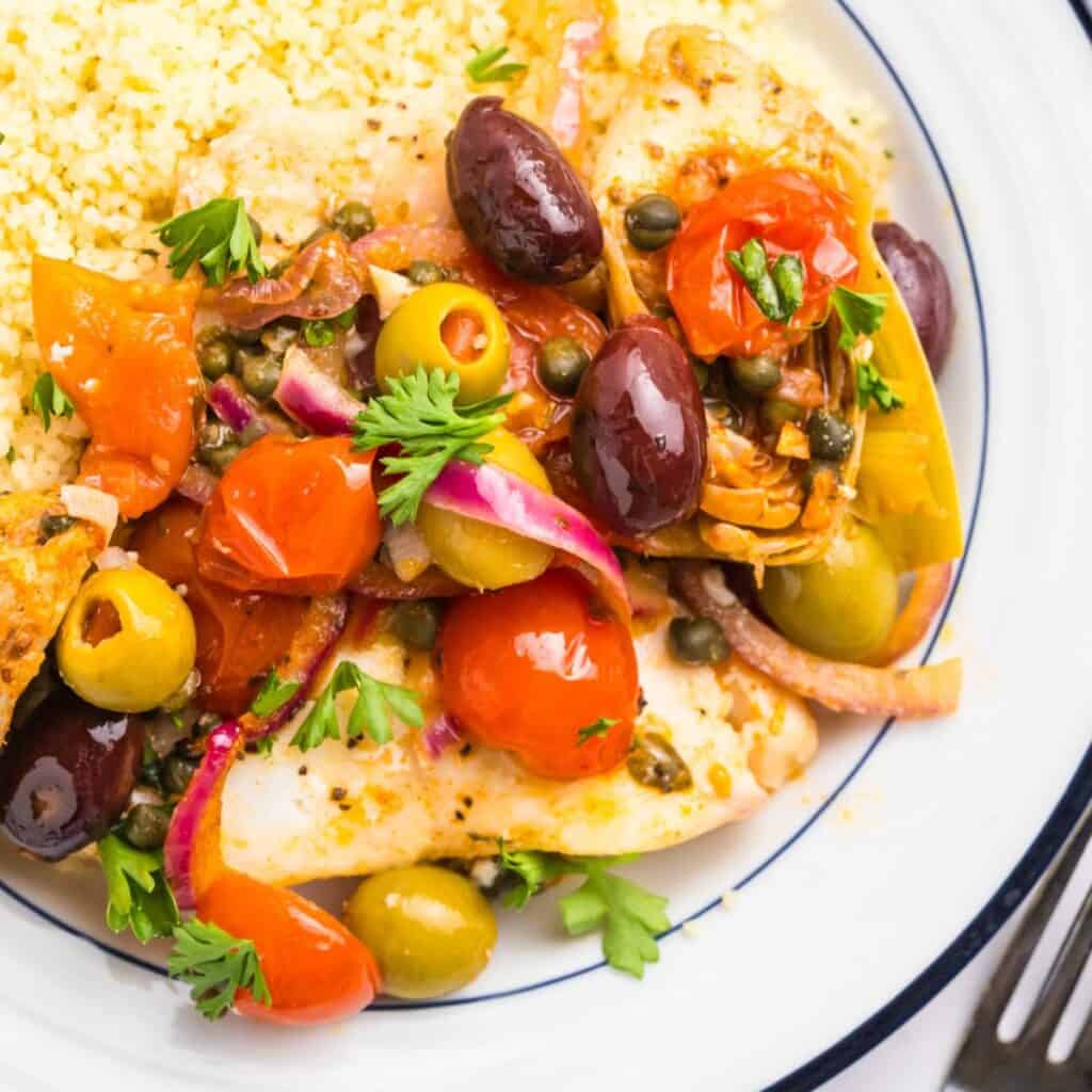 Mediterranean Baked Fish - A Cedar Spoon