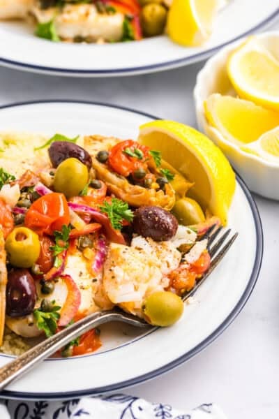 Mediterranean Baked Fish - A Cedar Spoon