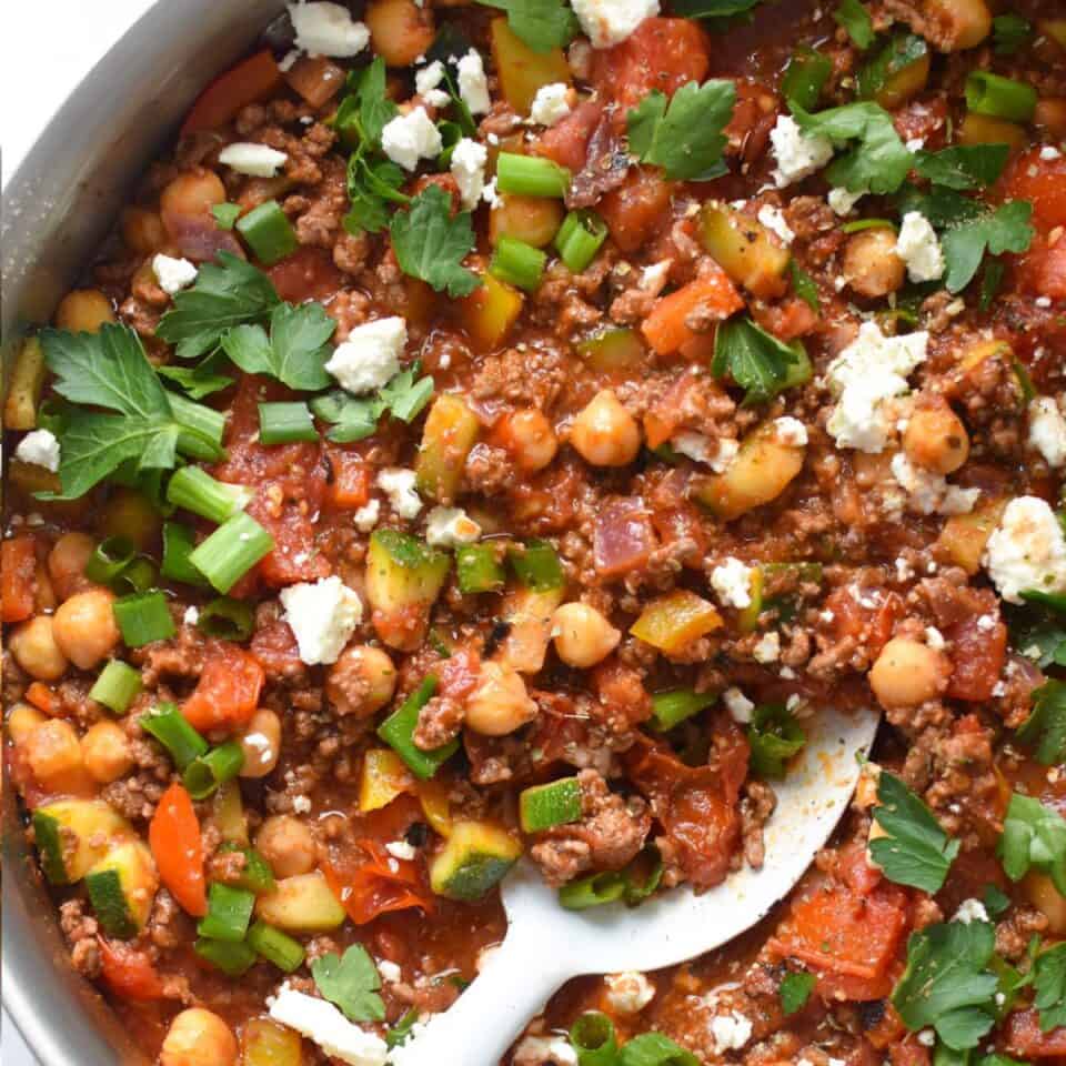 Mediterranean Ground Beef Skillet - A Cedar Spoon