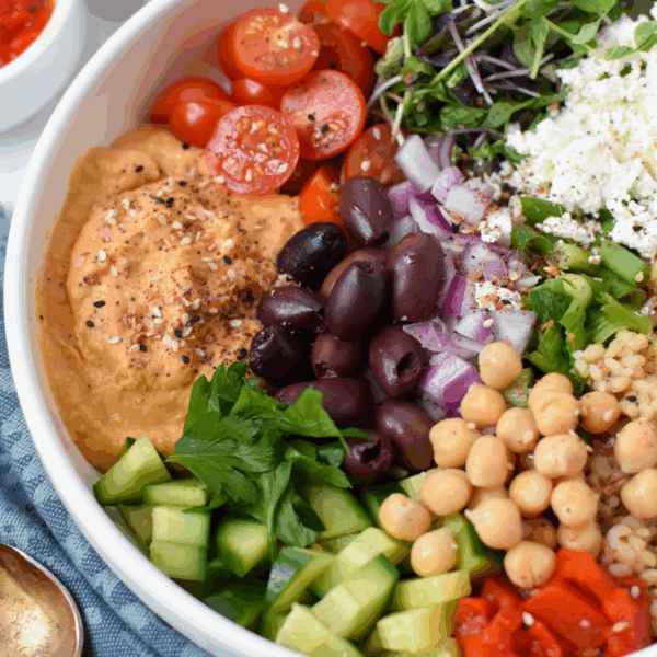 Easy Mediterranean Hummus Bowl - A Cedar Spoon