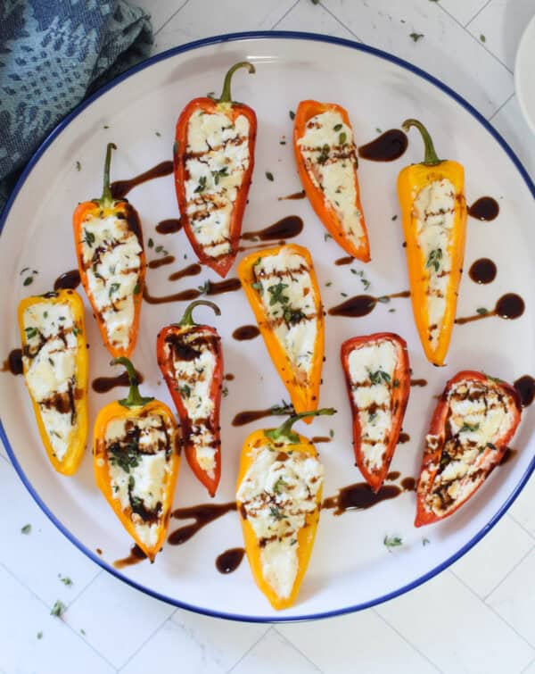 Goat Cheese Stuffed Mini Peppers - A Cedar Spoon